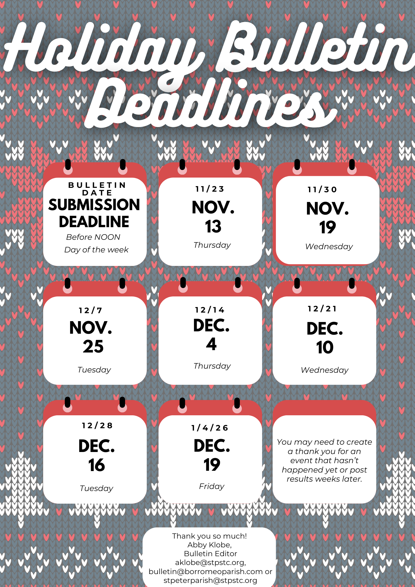 Sunday Bulletins | St. Peter Parish